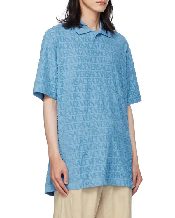 Versace Cotton Jacquard Polo Shirt