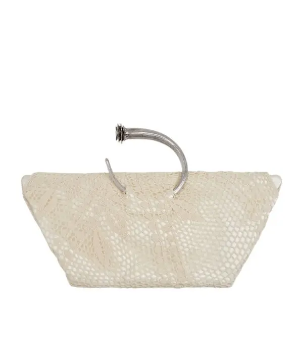 Magda Butrym Crochet Floral Handle Clutch Bag