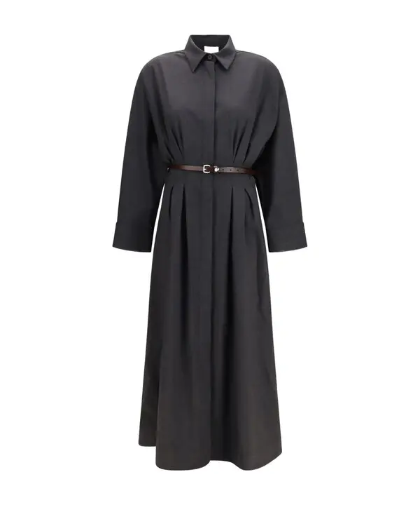 P.a.r.o.s.h Pleated Belted Dress - Black