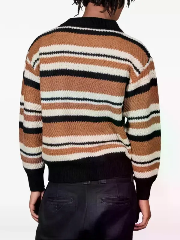 PLEASURES Cooper Striped Polo Sweater