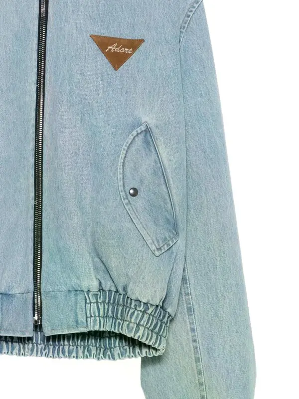 AVA ADORE Logo-patch Corduroy-collar Denim Jacket