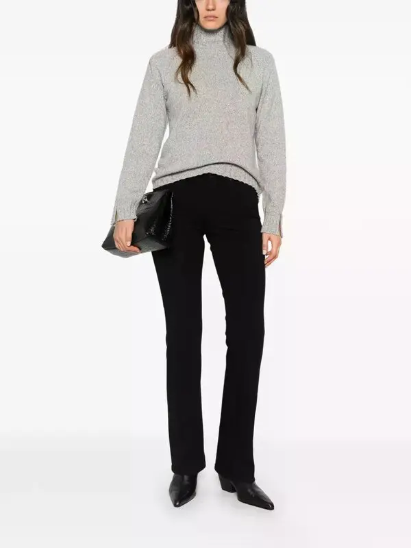 ZANETTI High-neck Raglan-sleeve Sweater - Grey