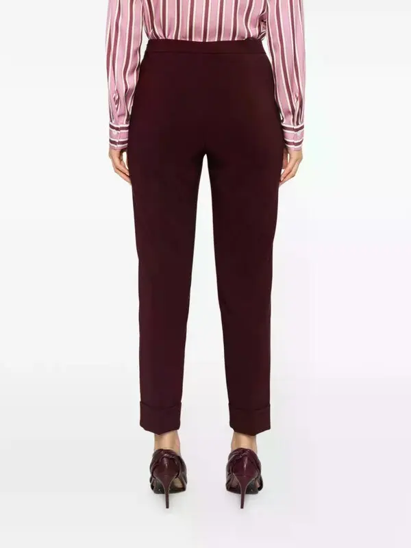 ZANETTI Pressed-crease Turned-up Trousers