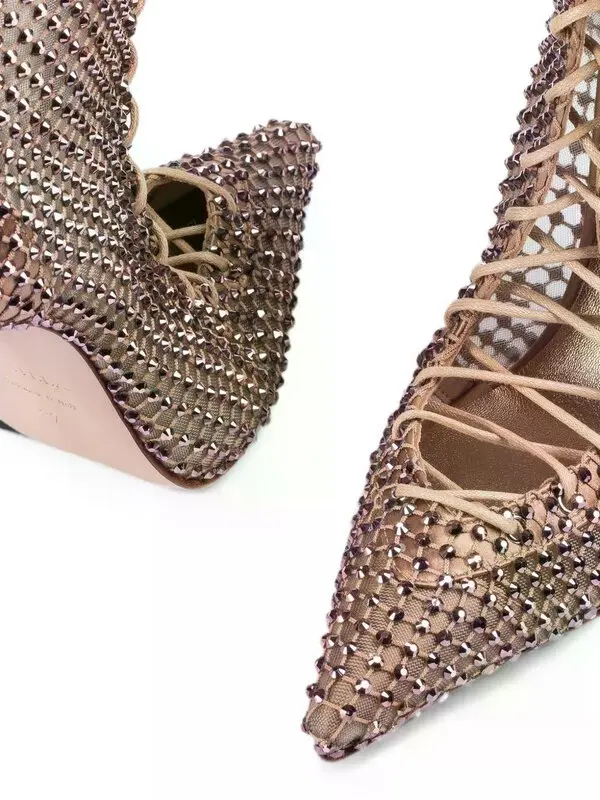 LE SILLA Crystal-embellished Lace-up Ankle Boots