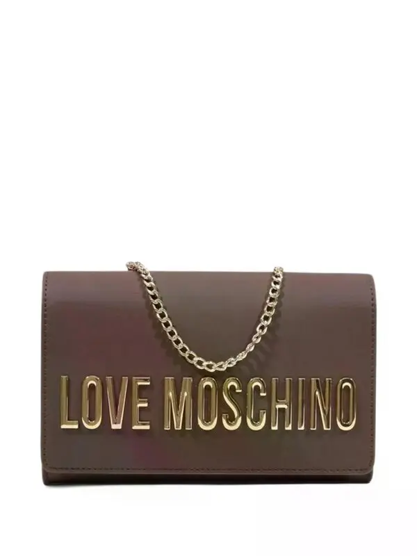 Moschino Logo-plaque Chain-strap Shoulder Bag - Brown