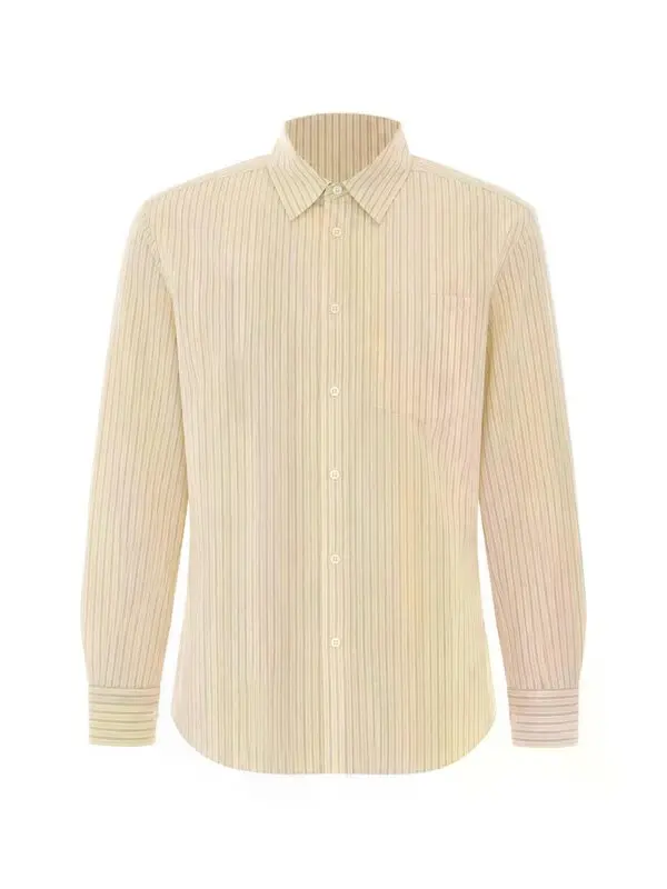 DUNST Striped Cotton Shirt - Neutrals