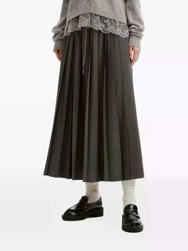TOUT A COUP Drawstring-waist Pleated Midi Skirt