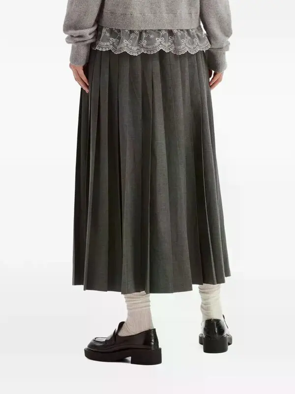 TOUT A COUP Drawstring-waist Pleated Midi Skirt