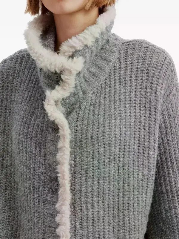 TOUT A COUP Faux-fur Trim Cardigan
