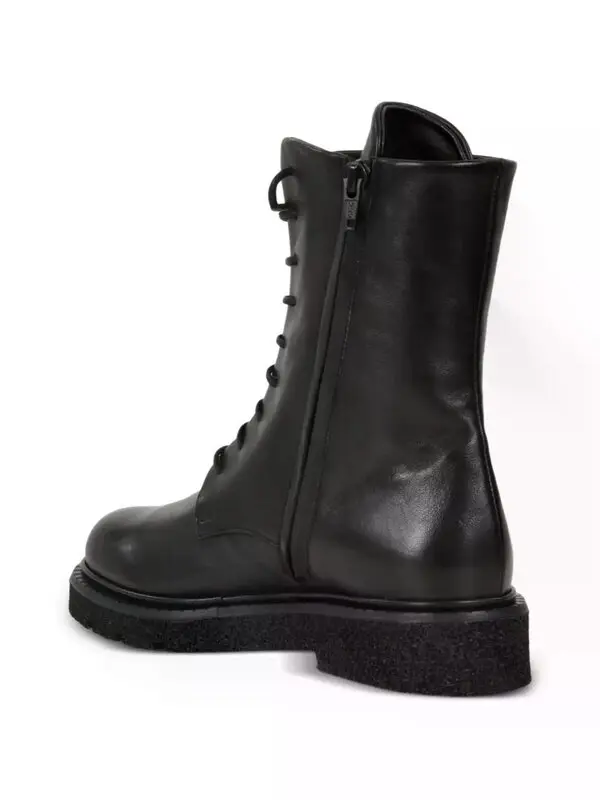 GUGLIELMO ROTTA Kobi Lace-up Leather Ankle Boots - Black