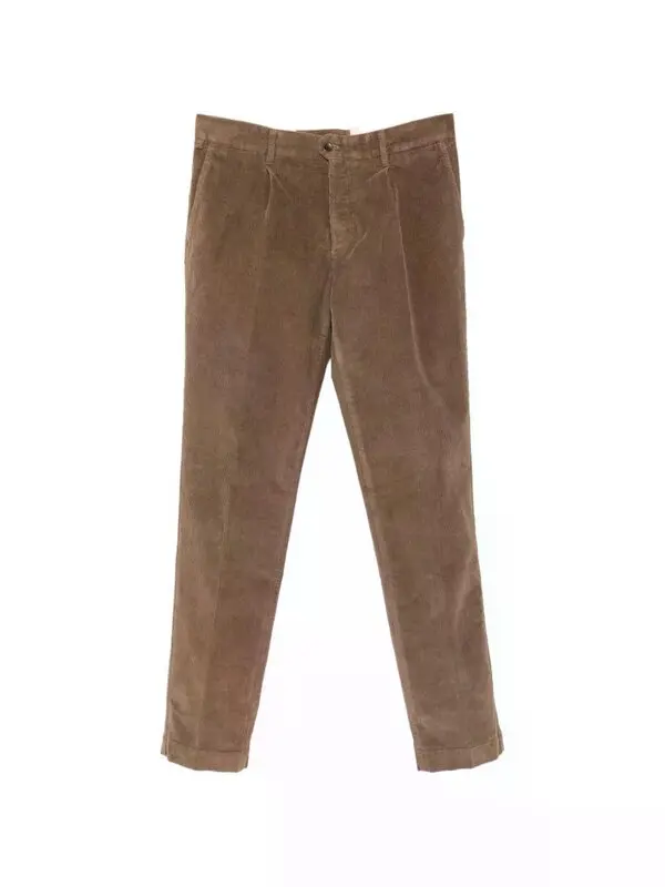 Incotex Pleated Corduroy Trousers - Brown