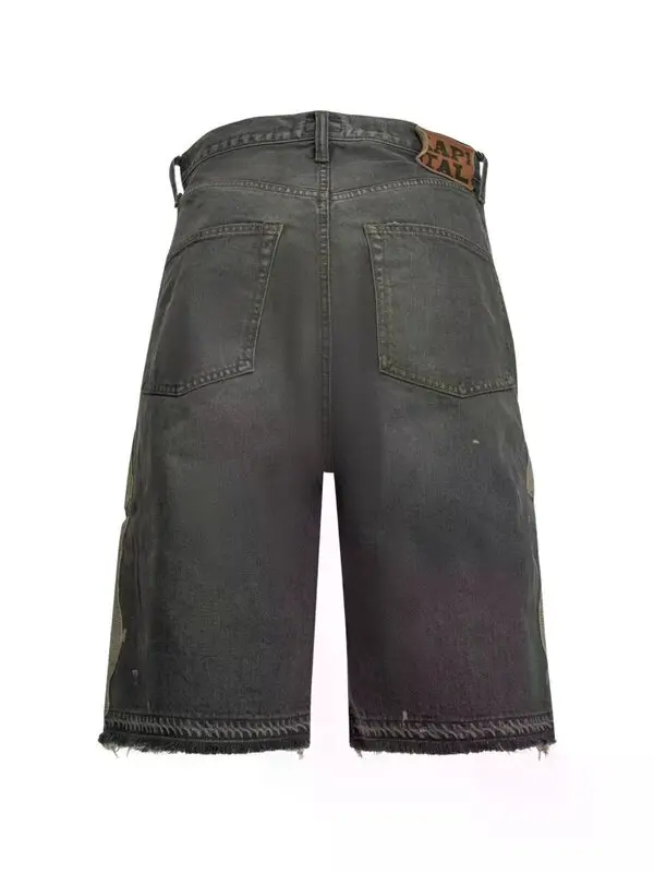 Kapital Skeleton-patch Frayed Shorts