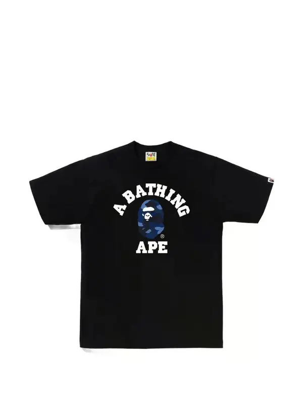 A BATHING APE Color Camo College T-shirt - Black