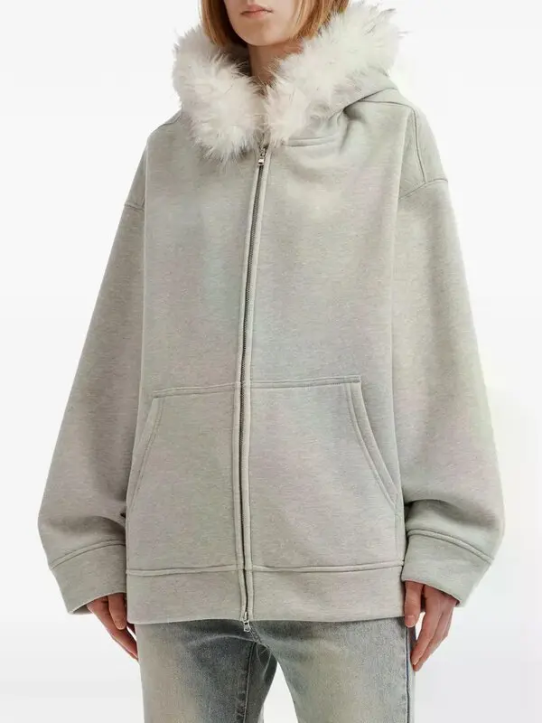 B+AB Faux-fur-trim Zip-up Hoodie