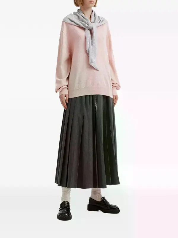 TOUT A COUP Scarf-detail Crew-neck Sweater