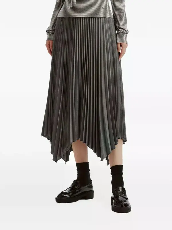 TOUT A COUP Pleated Handkerchief-hem Midi Skirt