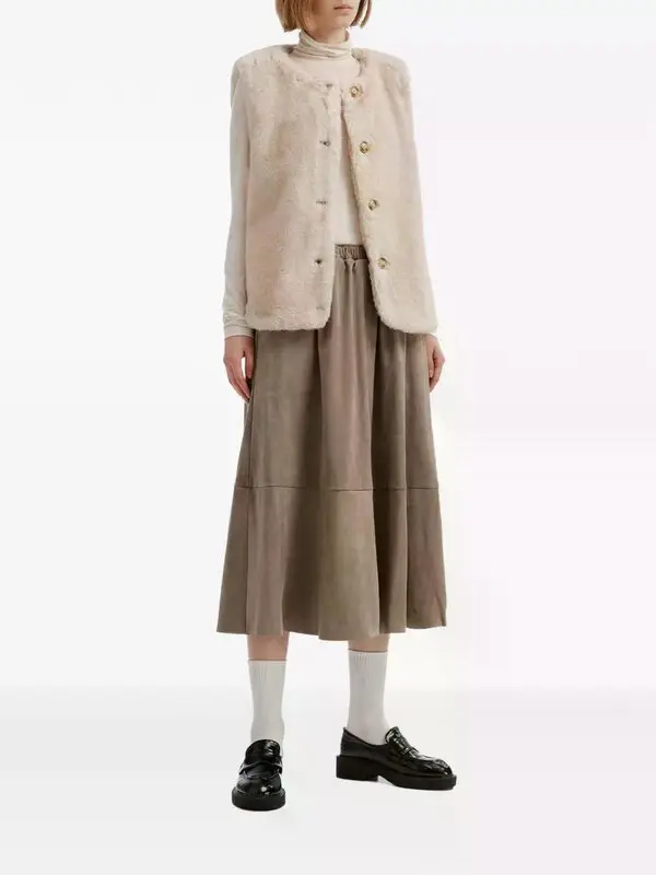 TOUT A COUP Faux-fur Gilet - Neutrals