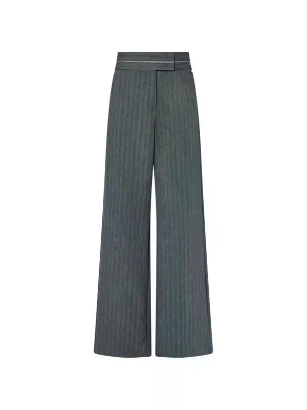 Liu Jo Pinstriped Trousers In A Wool Blend - Grey