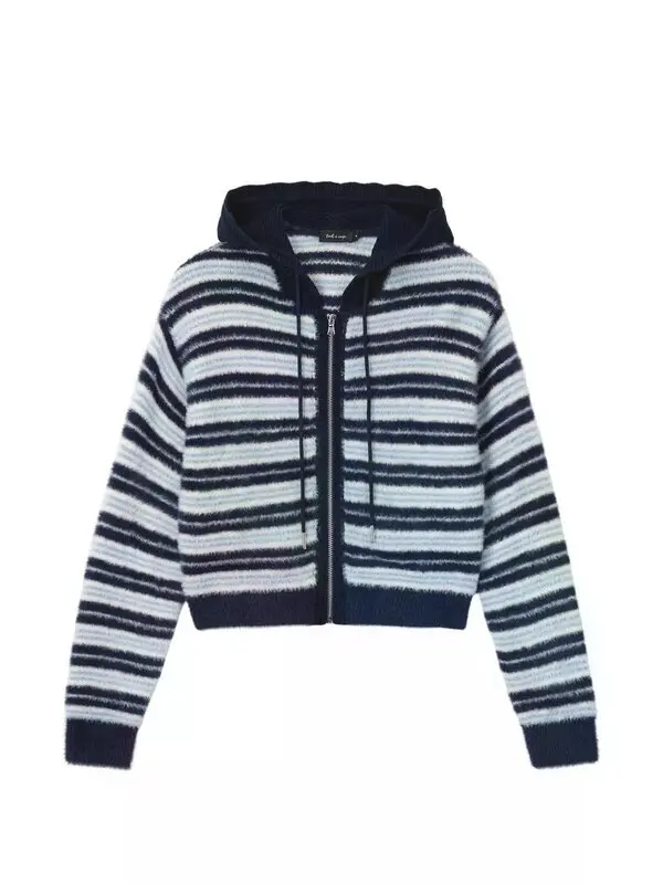TOUT A COUP Zip-up Hooded Cardigan - Blue