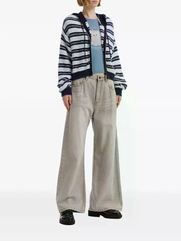TOUT A COUP Zip-up Hooded Cardigan