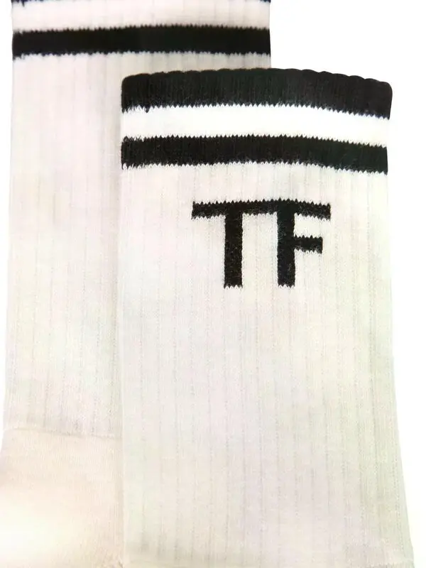 TOM FORD Logo-embroidered Striped Socks