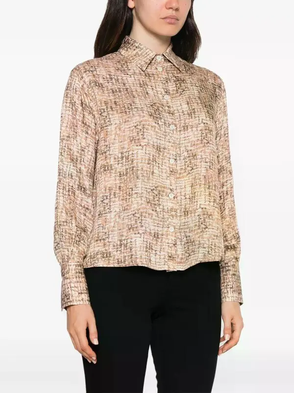 ZANETTI Abstract-print Long-sleeve Shirt