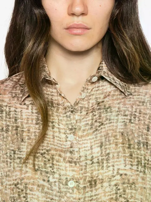 ZANETTI Abstract-print Long-sleeve Shirt