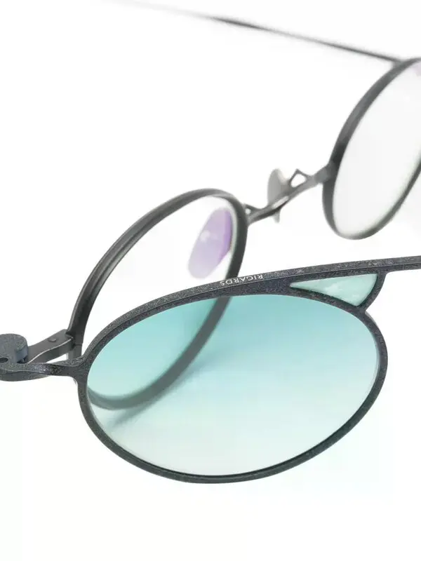 RIGARDS Ziggy Chen Clip-on Round-frame Glasses - Black