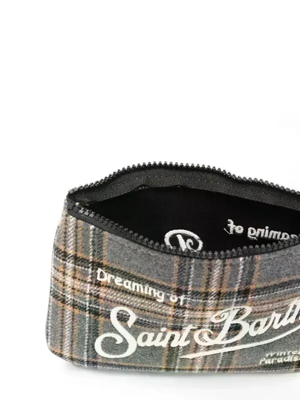 MC2 SAINT BARTH Aline Check-pattern Clutch Bag - Grey