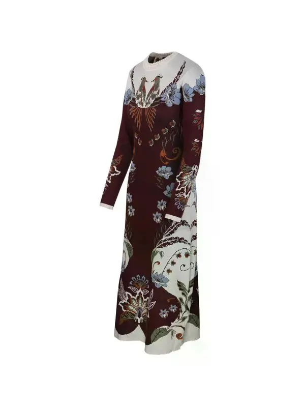 Farm Rio Millena Long-sleeve Knit Midi Dress