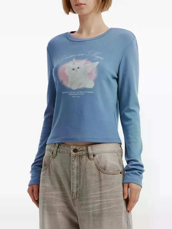 TOUT A COUP Graphic-print Long-sleeve T-shirt