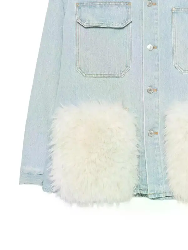 AVA ADORE Faux-fur Trim Denim Jacket