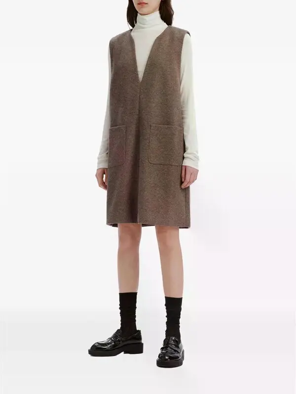 TOUT A COUP V-neck Patch-pocket Mini Dress