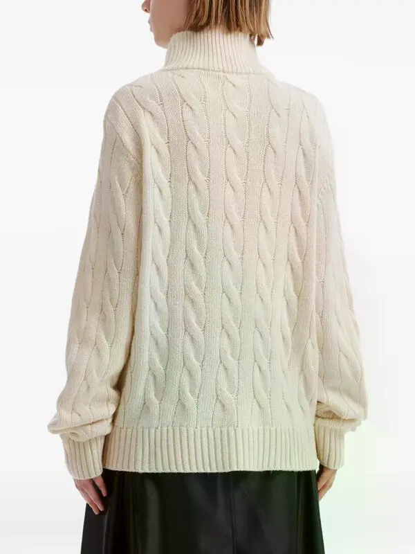 TOUT A COUP Cable-knit Quarter-zip Sweater