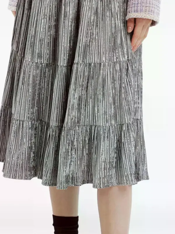 B+AB Pleated Tiered Midi Skirt
