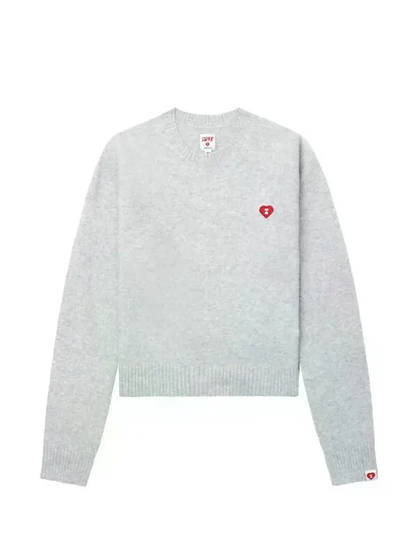 AAPE BY *A BATHING APE Heart-patch Knitted Sweater - Grey