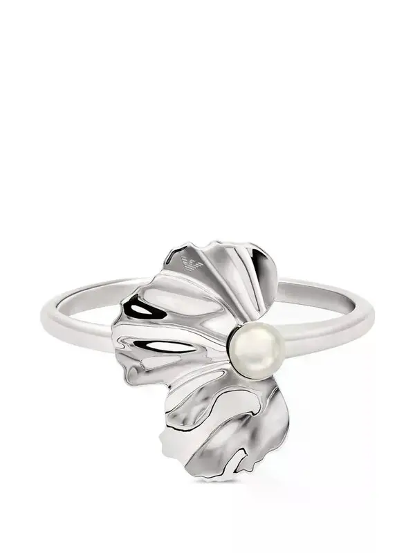 Emporio Armani Pearl Bangle Bracelet - Silver