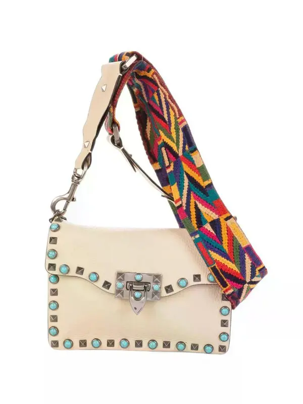 Valentino Garavani Rockstud Rolling Shoulder Bag - Neutrals