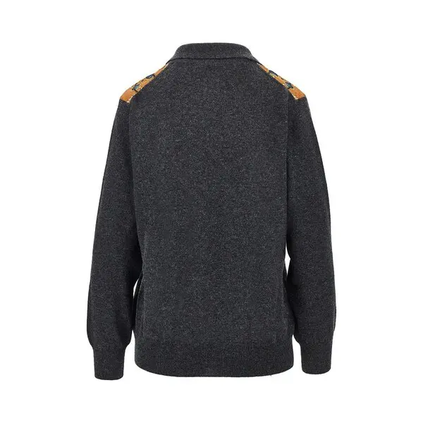 Etro Wool Sweater With Printed Silk Intarsia