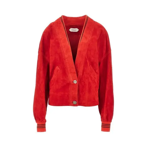 Versace Suede Leather Cardigan