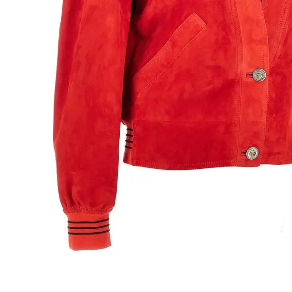 Versace Suede Leather Cardigan