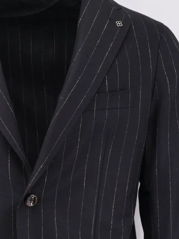 Tagliatore Singlebreasted Virgin Wool Suit With Pinstripe Pattern