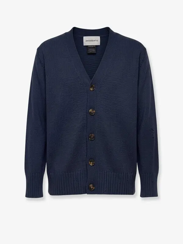 AMARANTO Wool And Cashmere Blend Cardigan - Blue