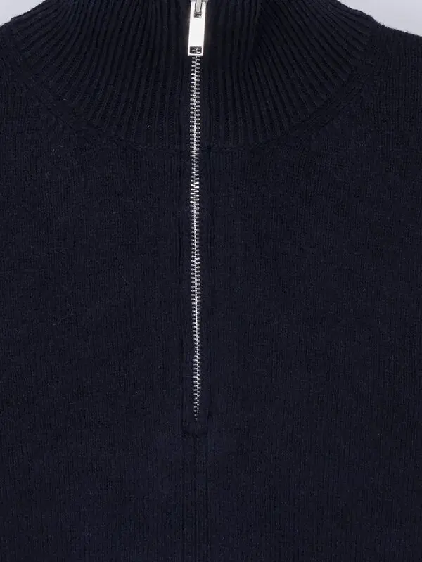 Alpha Studio Wool And Cashmere Halfzip Cardigan