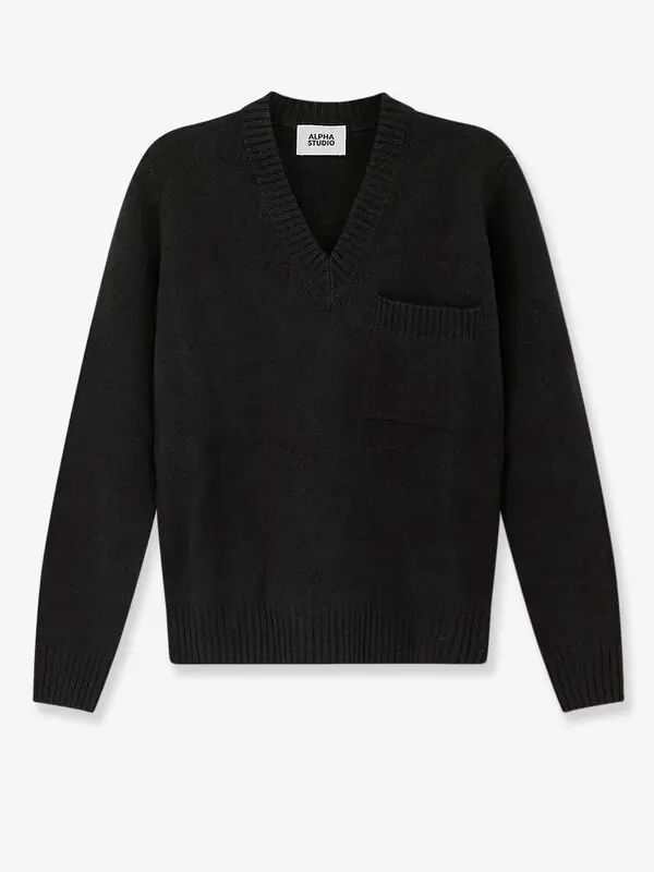 Alpha Studio Virgin Wool And Cashmere Sweater - Black
