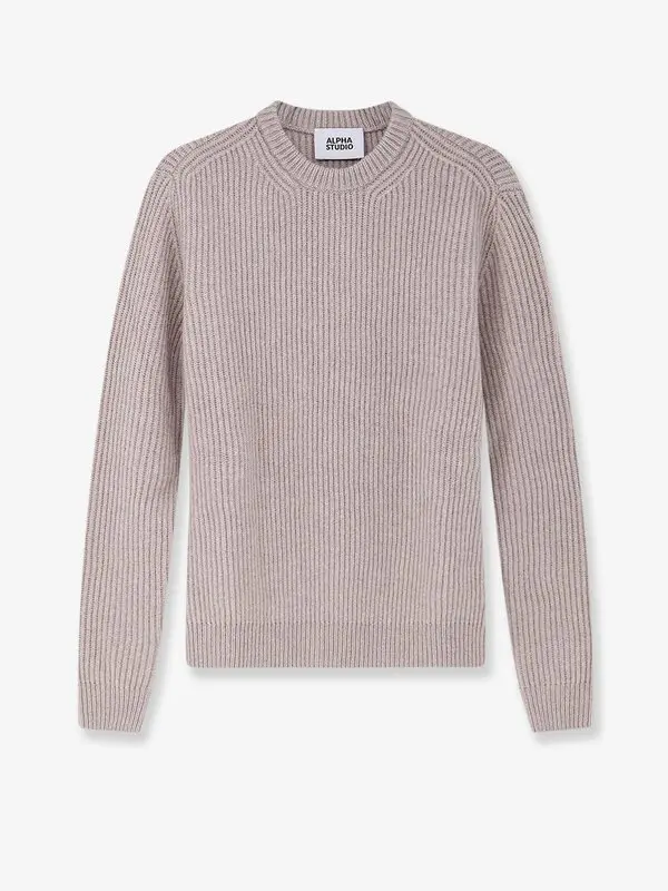 Alpha Studio Virgin Wool And Cashmere Sweater - Beige