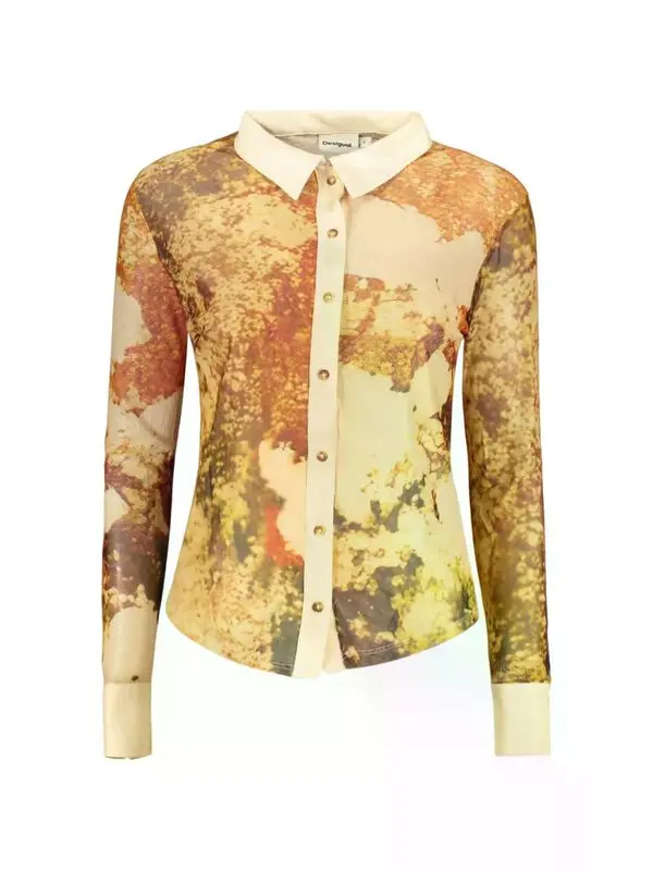Desigual Abstract-print Long-sleeve Shirt - Neutrals