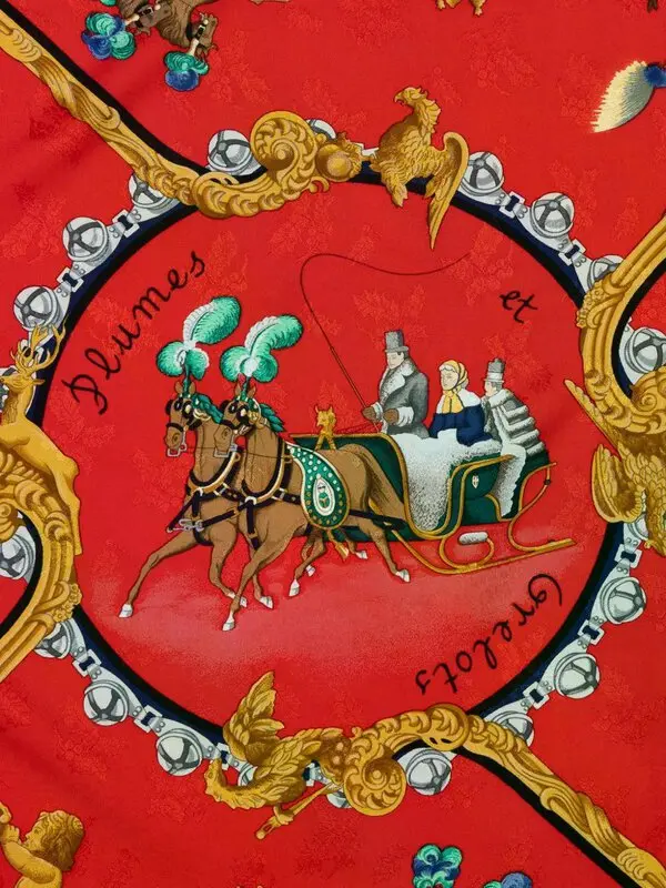 Hermès Plumes Et Grelots Scarf - Red