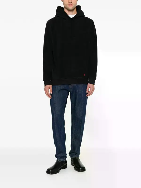 Polo Ralph Lauren Logo-embroidered Fleece Hoodie - Black