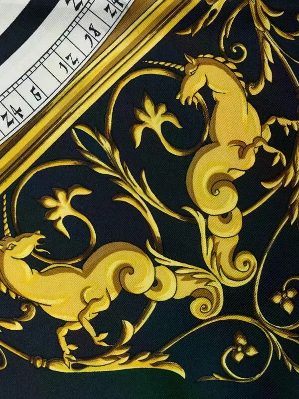 Hermès Dies Et Hore Silk Scarf - Black